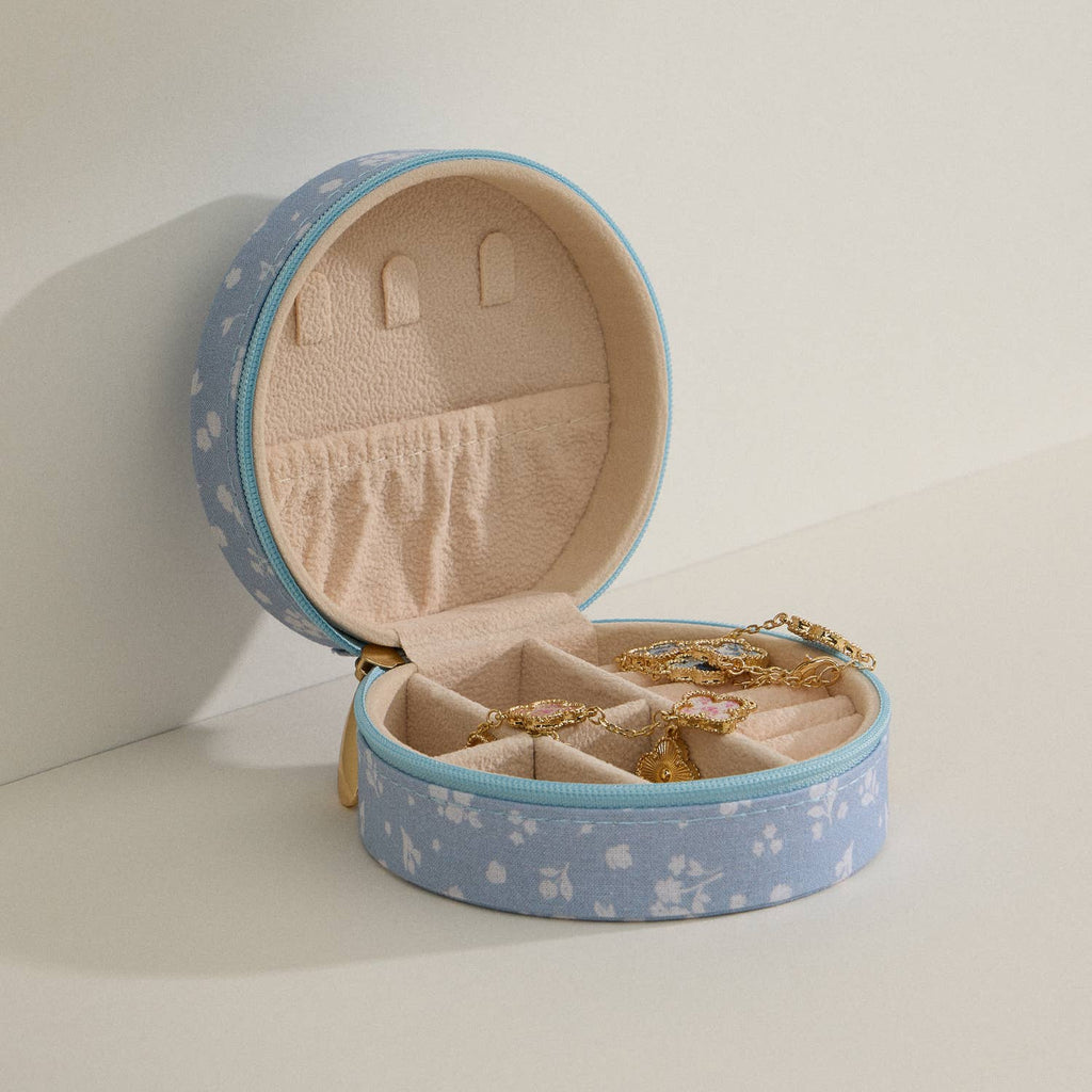 Blue Floral Travel Jewelry Box – Simply Sunflowers